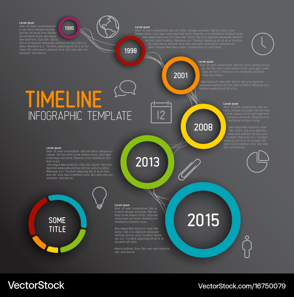 Infographic dark timeline report template Vector Image