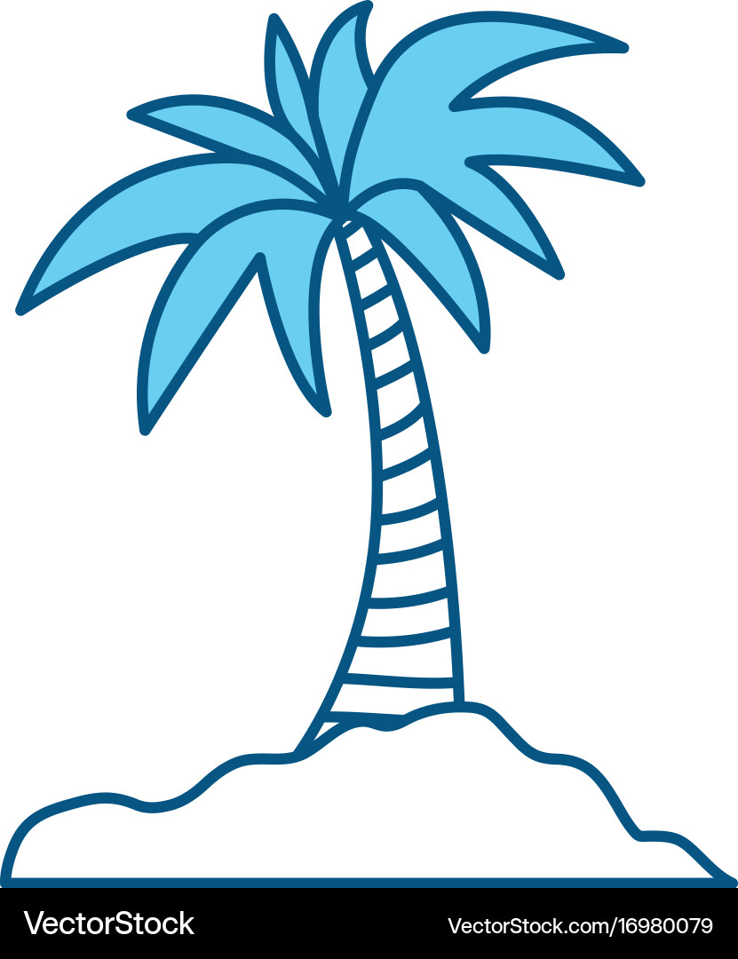 Insel mit Palmen Symbol Lizenzfreies Vektorbild