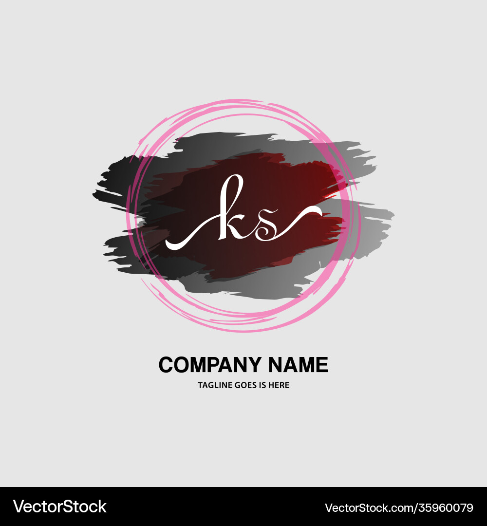 Ks initial handwriting logo with a beautiful Vector Image