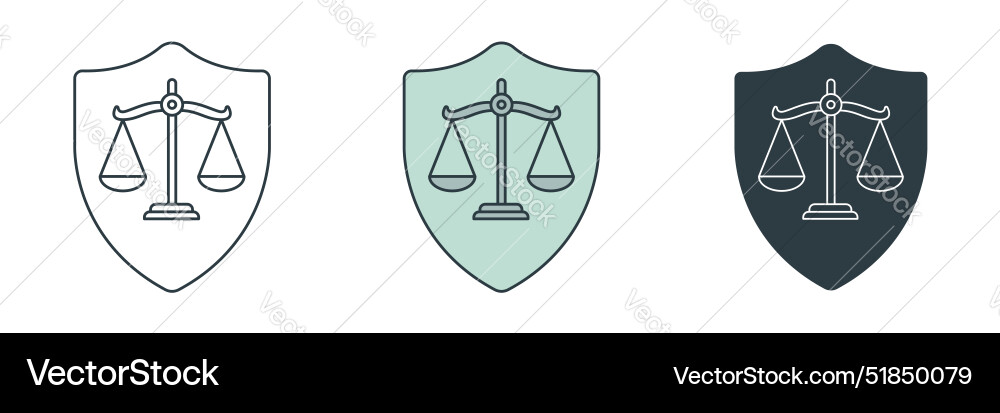 Legal shield icon symbol isolated on white Vector Image