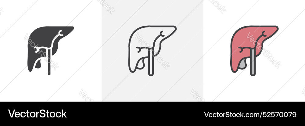 Liver icon set on white background Royalty Free Vector Image