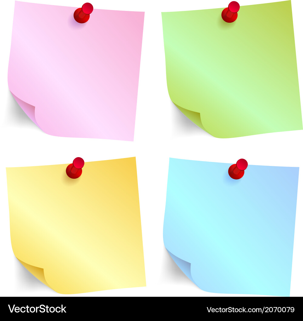 Paper note set Royalty Free Vector Image - VectorStock