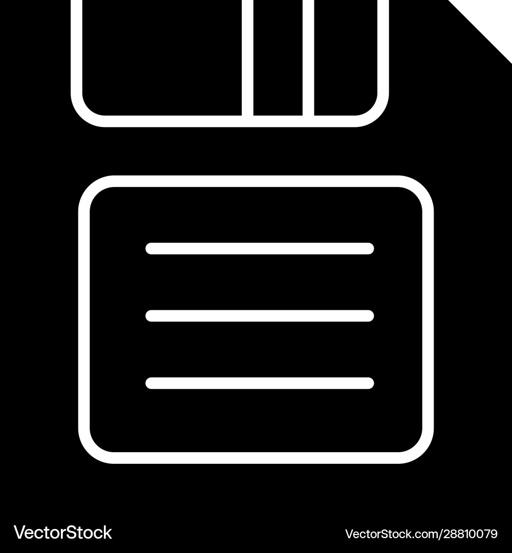 Save button glyph icon Royalty Free Vector Image