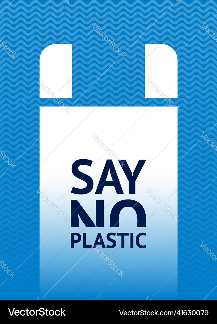 Say no to plastic bag banner set for print Vector Image