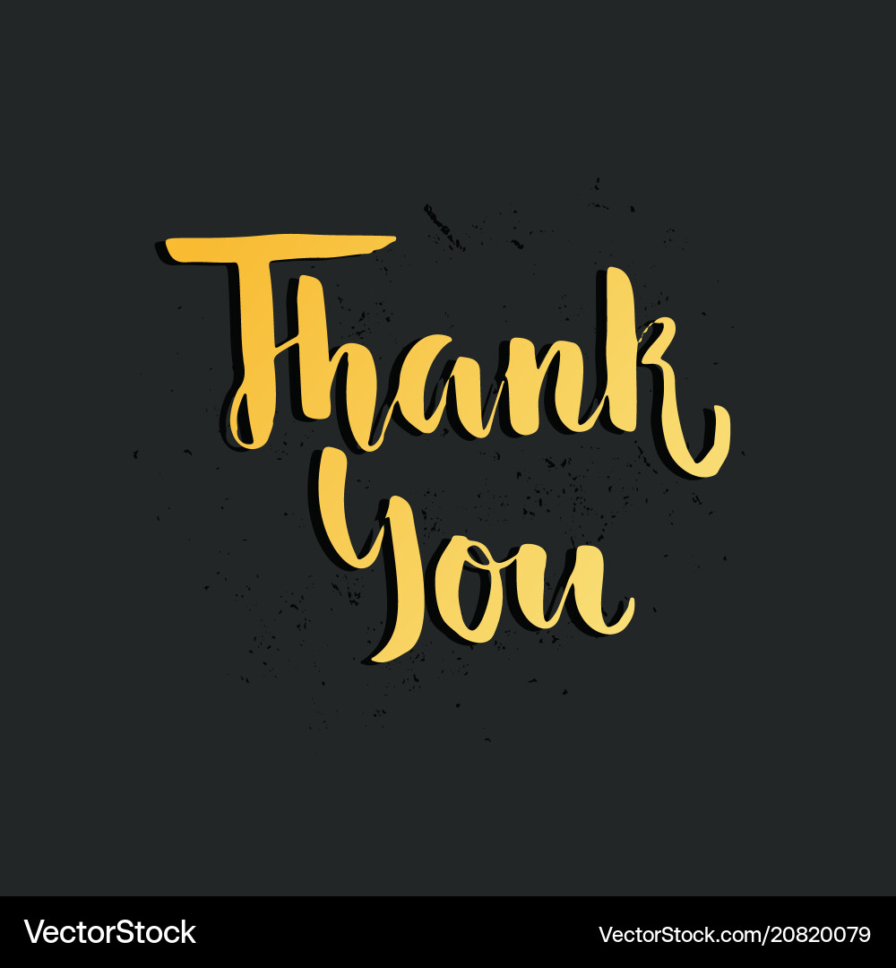 Thank you lettering Royalty Free Vector Image - VectorStock
