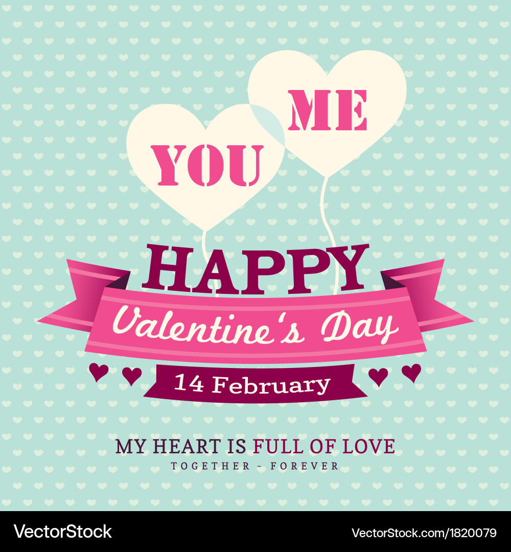 Valentines invitation card design template ribbon Vector Image