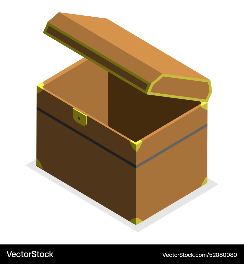 3d isometric flat set of chests item 2 Royalty Free Vector