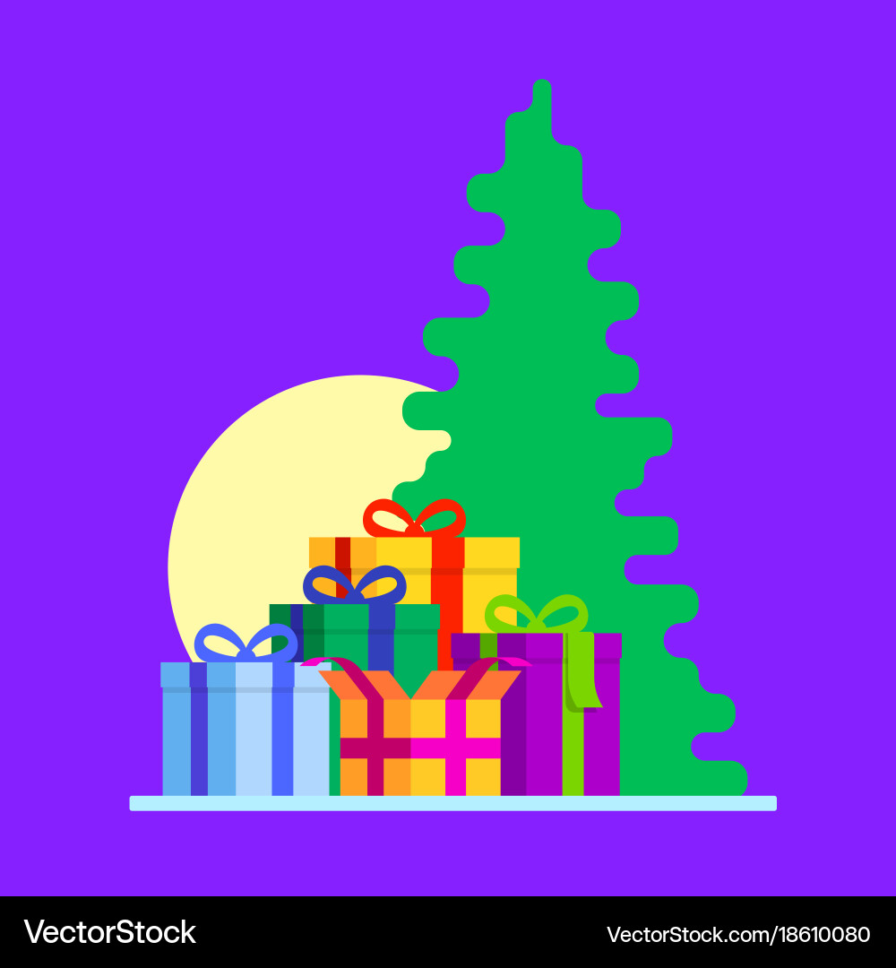 Abstract gift boxes composition with christmas Vector Image
