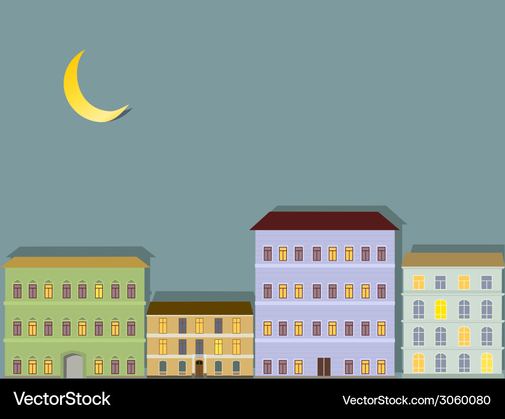 Abstract paper city on a dark blue background Vector Image