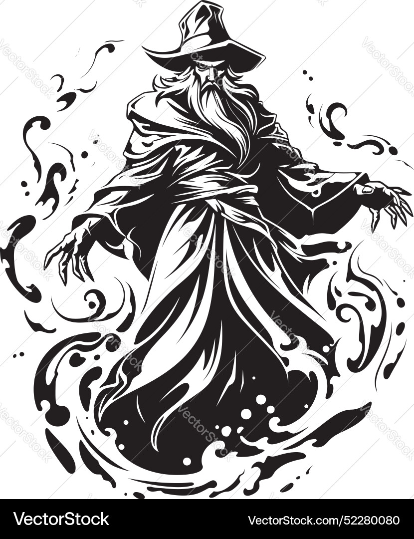 Avaricious conjurer emblematic sorcerer icon Vector Image