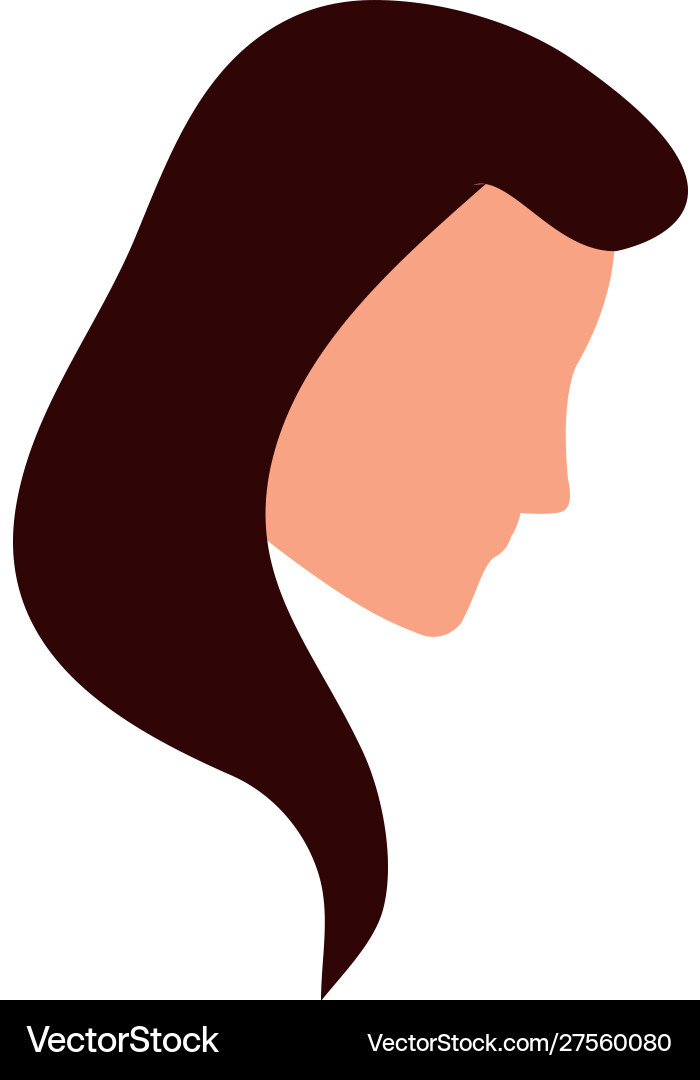 Avatar woman face icon flat design Royalty Free Vector Image