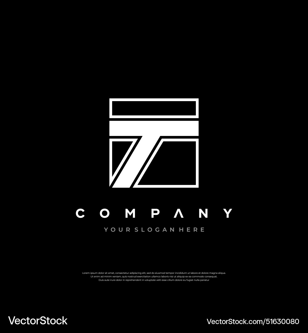 Bold geometric t logo Royalty Free Vector Image