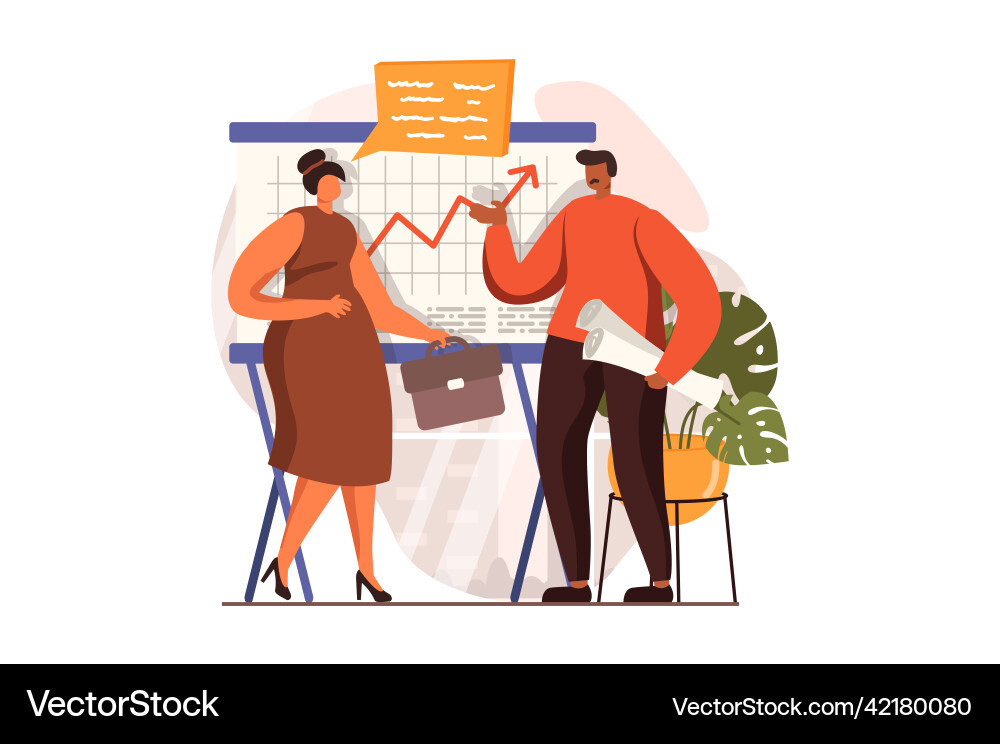 Business activities web concept in flat design Vector Image