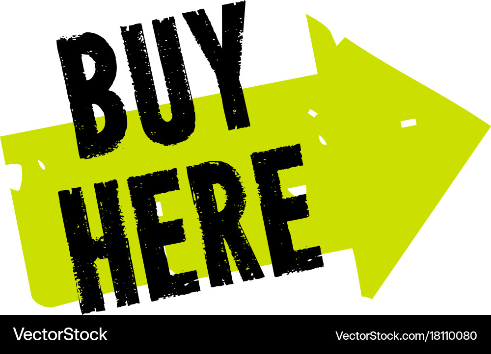 Buy here sticker Royalty Free Vector Image - VectorStock