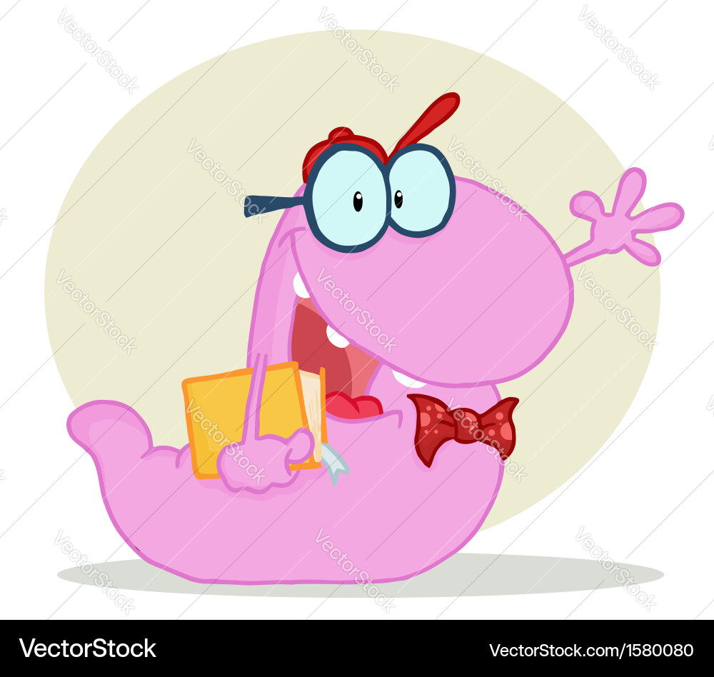 Cartoon bookworm Royalty Free Vector Image - VectorStock