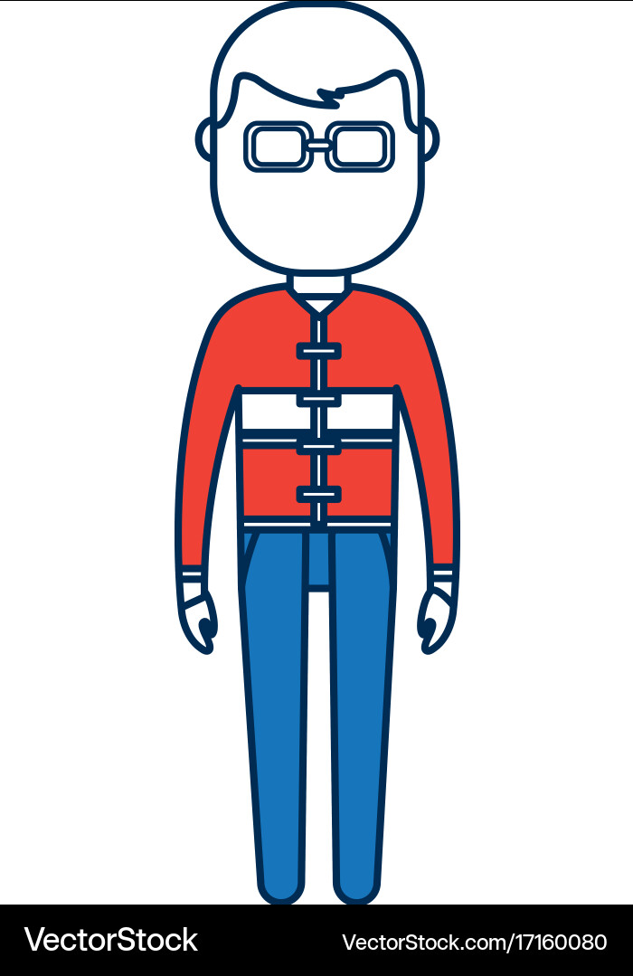 Cartoon man standing icon Royalty Free Vector Image