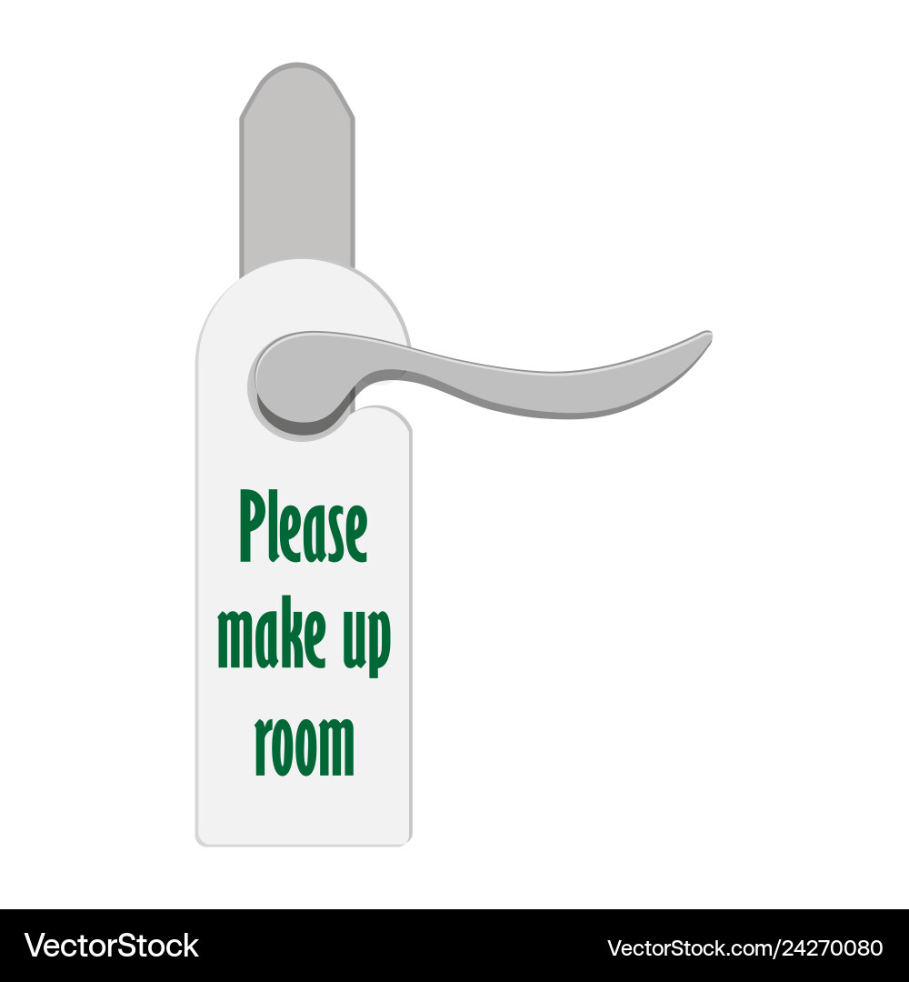 Door handle with sign Royalty Free Vector Image