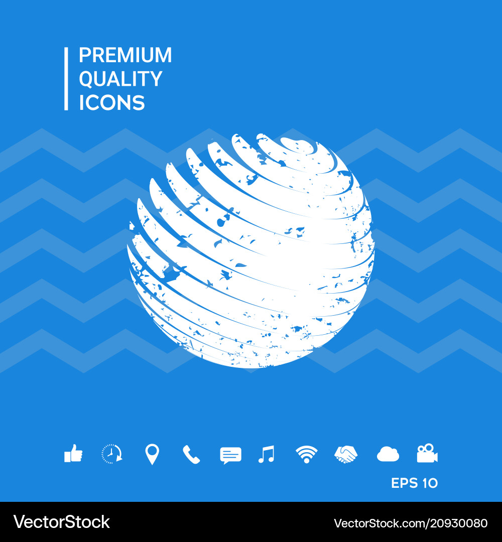 Earth logo design with grunge effect Royalty Free Vector