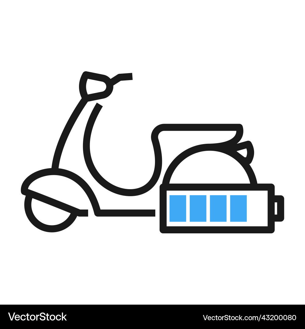 Electric scooter sign battery powered moped e Vector Image