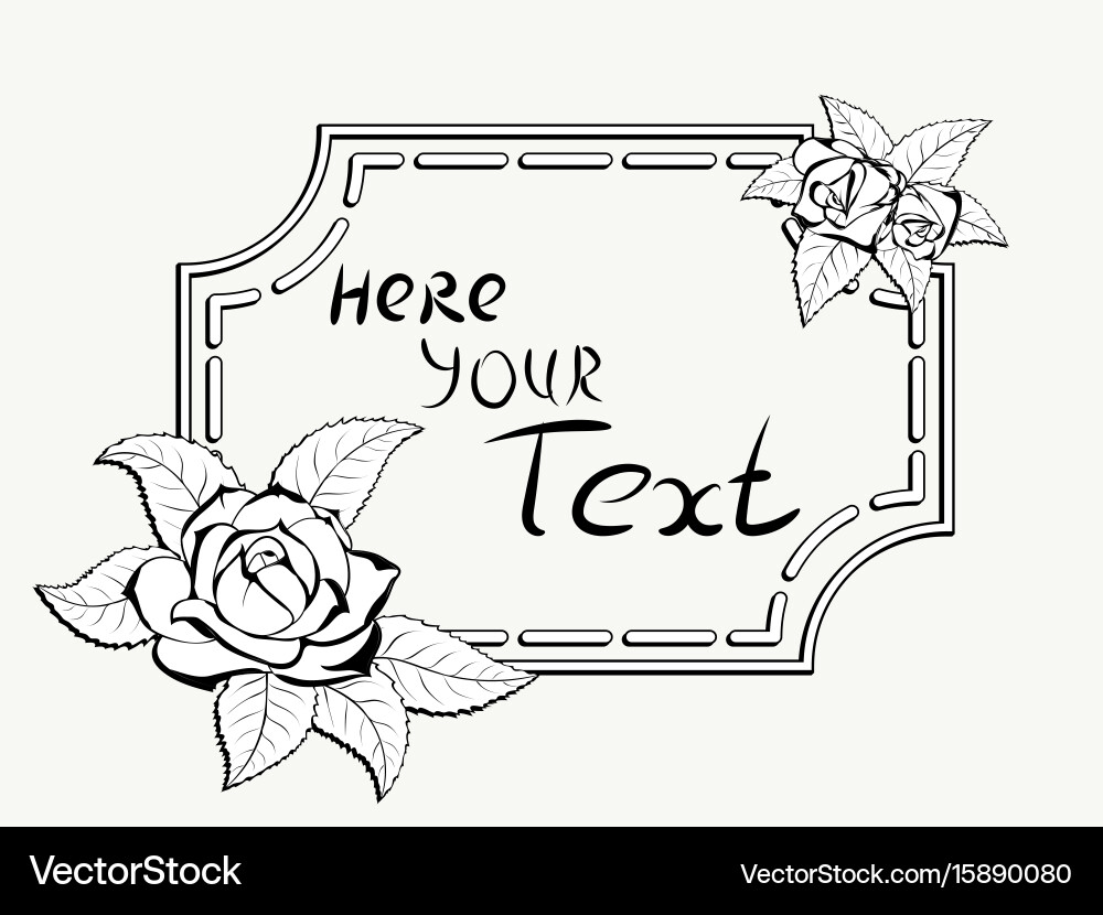 Frame for congratulation with roses Royalty Free Vector