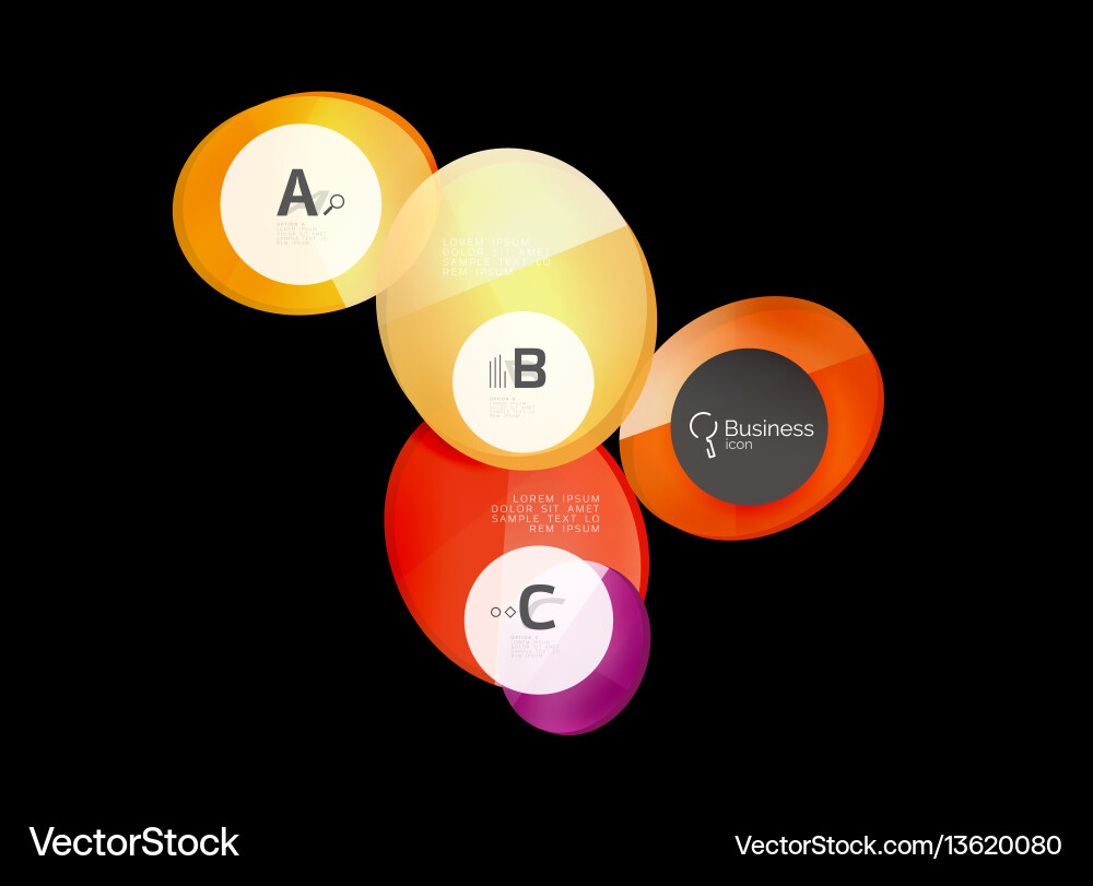 Glass color circles - infographic elements Vector Image