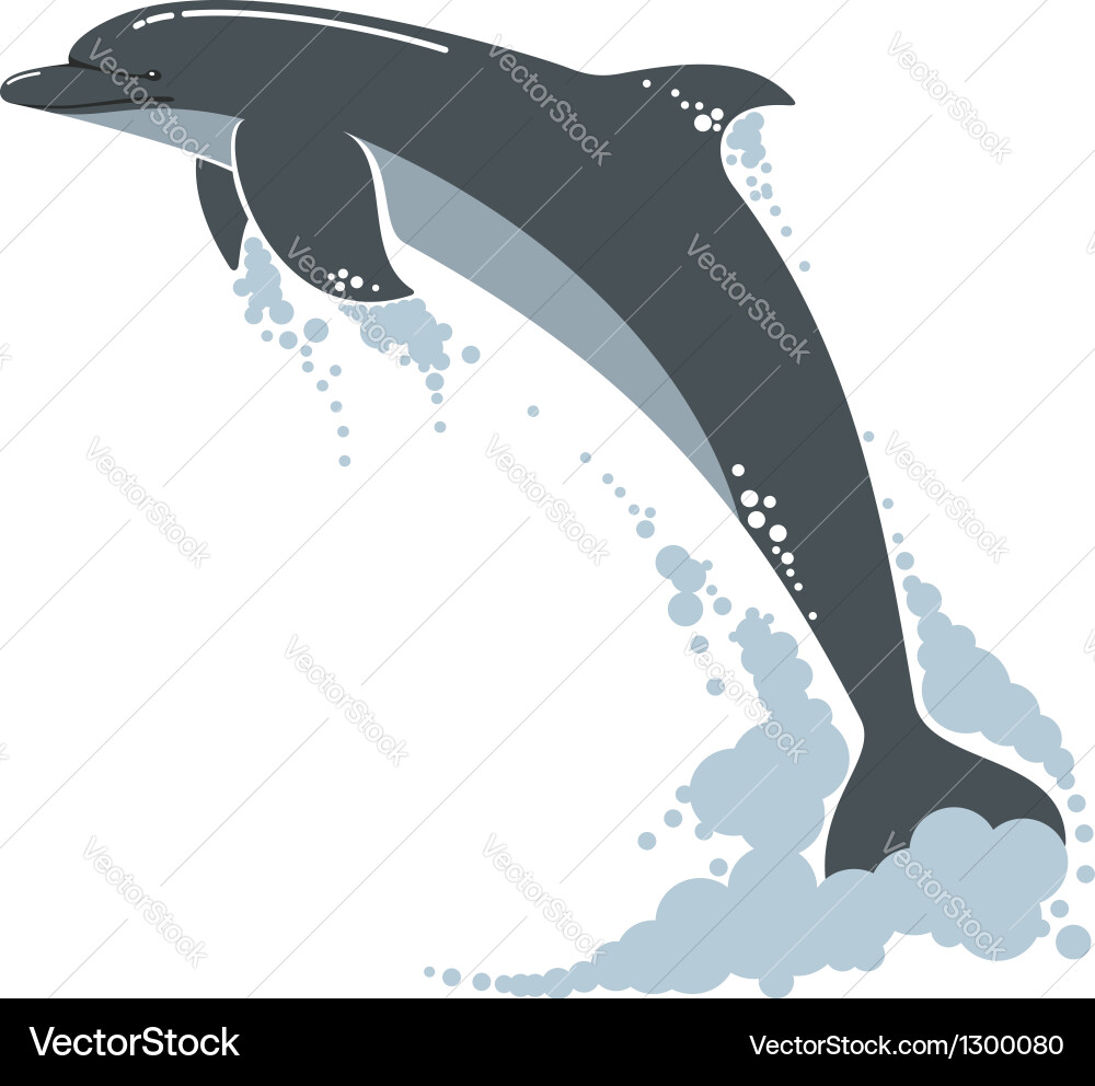 Jumping dolphin Royalty Free Vector Image - VectorStock