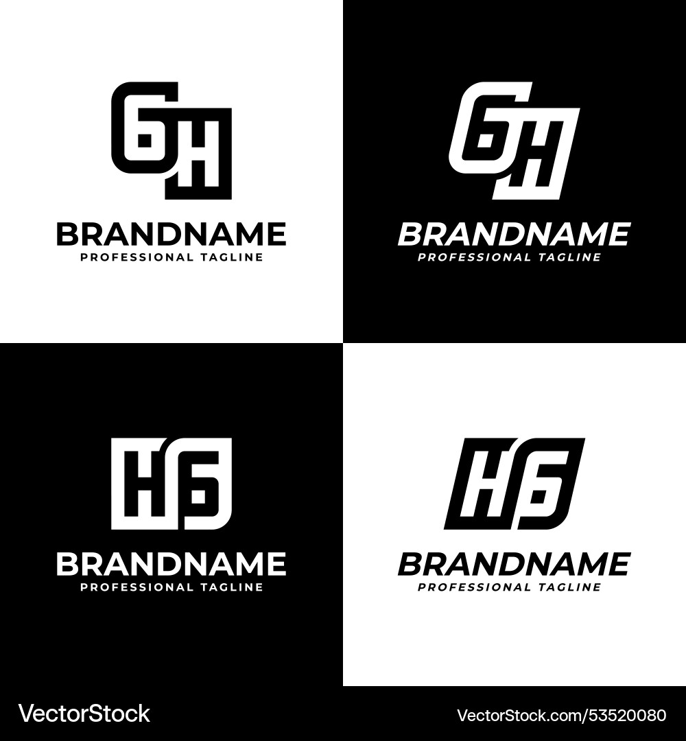 Letters gh and hg monogram logo suitable for any Vector Image