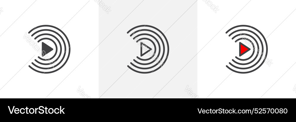 Livestream icon set on white background Royalty Free Vector