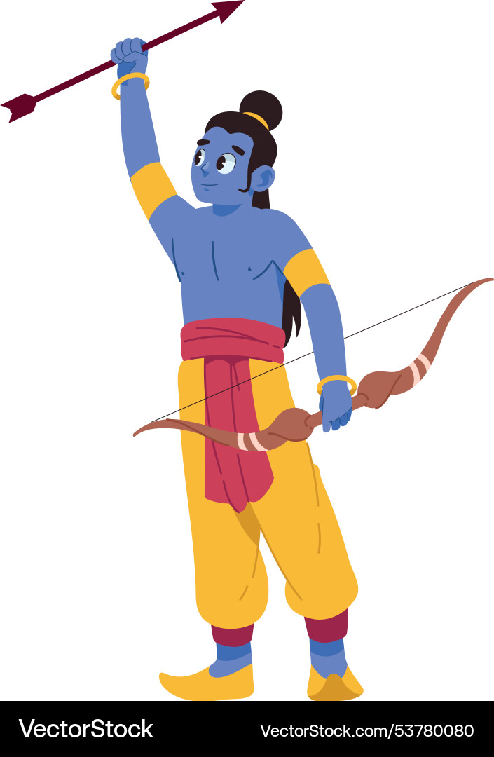 Lord rama in standing pose Royalty Free Vector Image