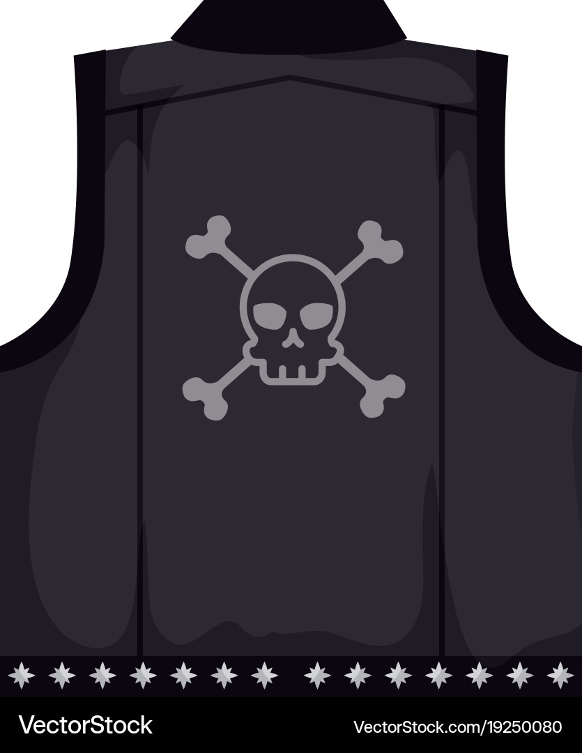 Motorcyclist vest with skull icon Royalty Free Vector Image