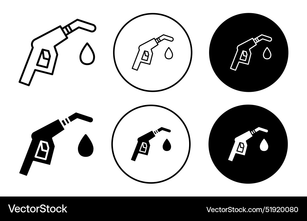 Petrol icon collection of outline thin line Vector Image