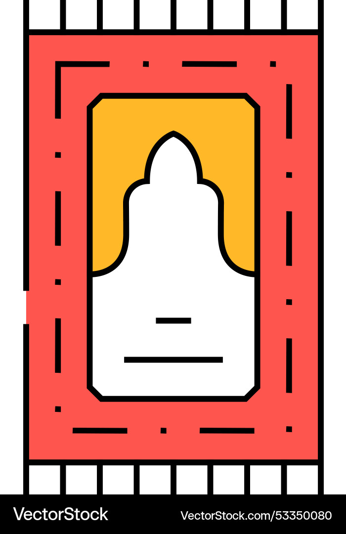 Prayer mat islam muslim icon color Royalty Free Vector Image