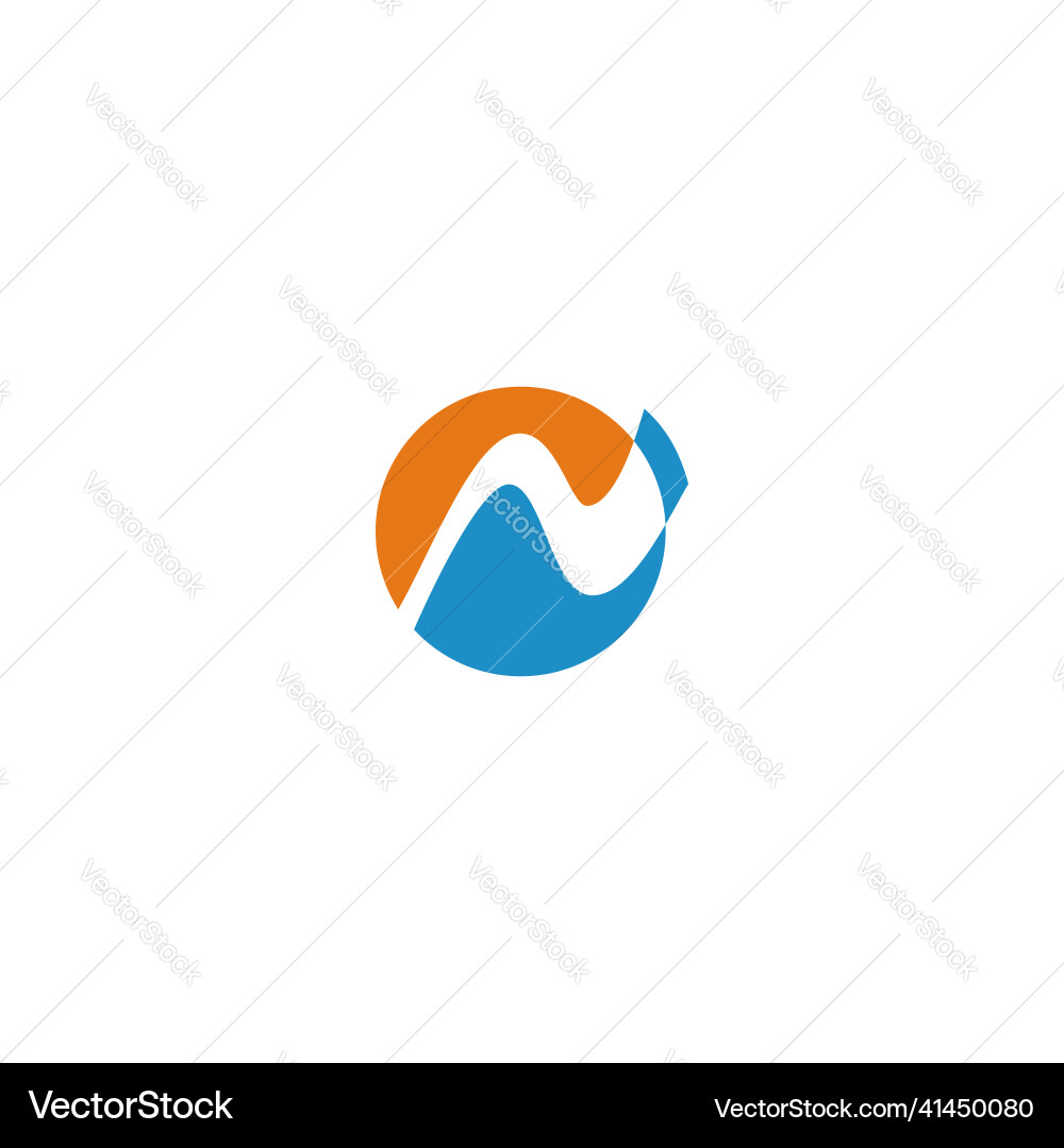 Round abstract curve colored logo Royalty Free Vector Image