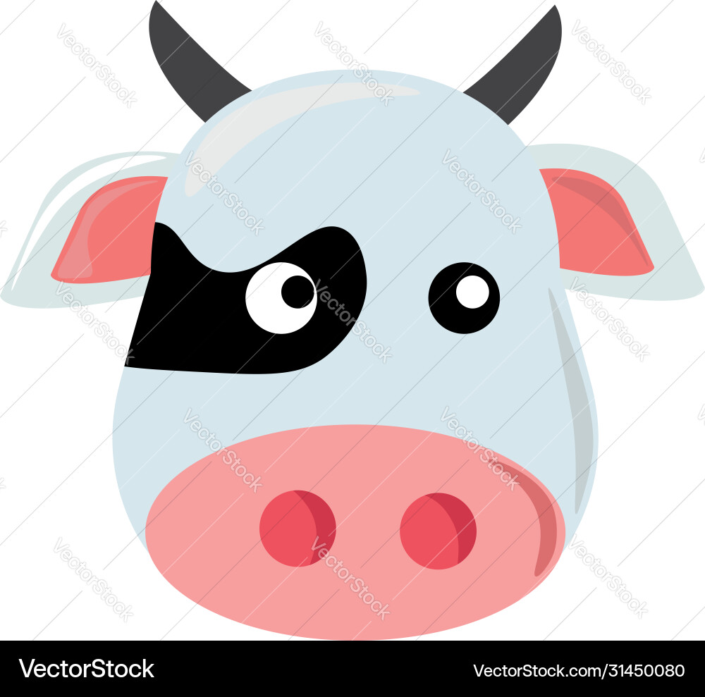 Sad cow on white background Royalty Free Vector Image