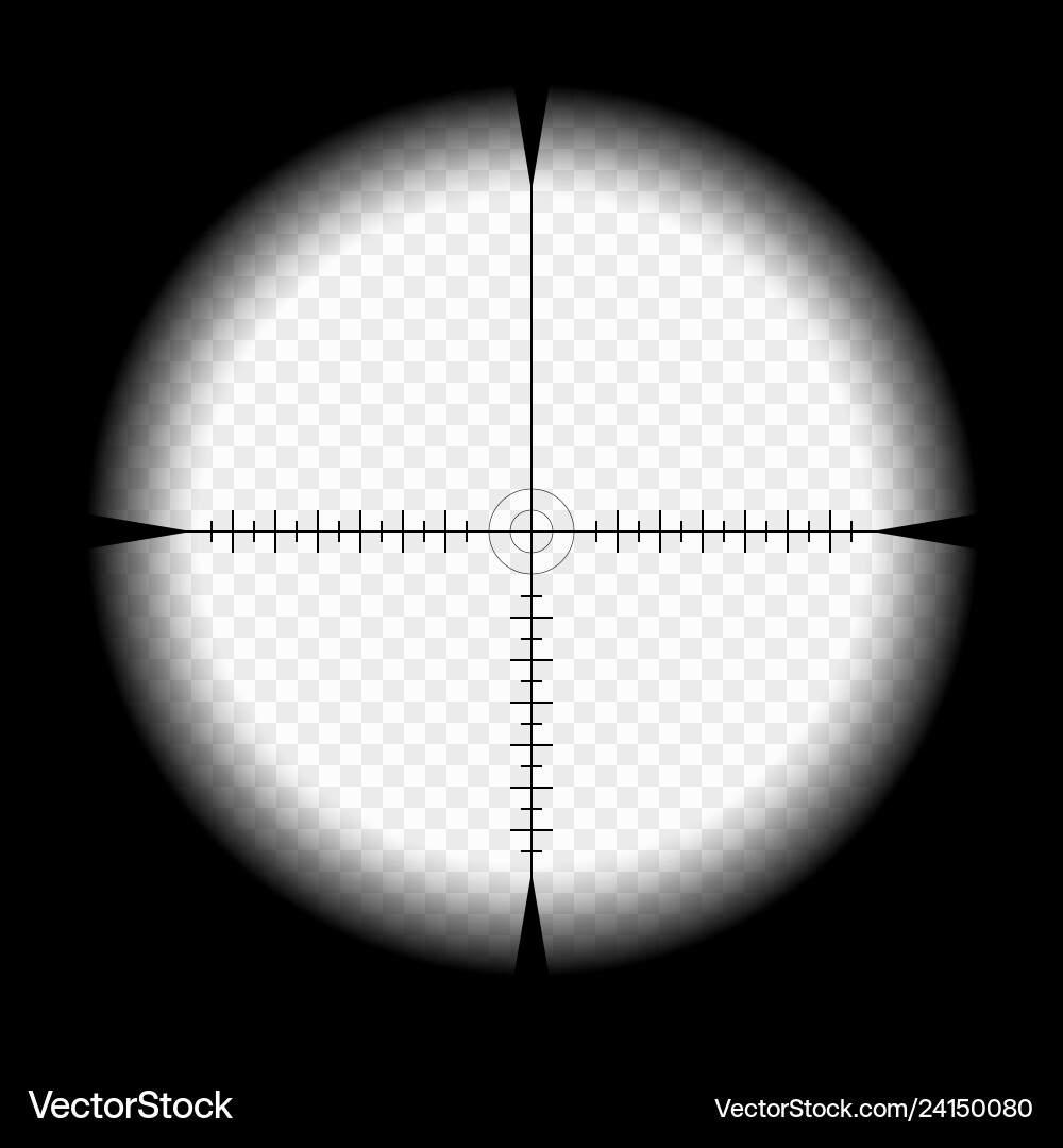 Sniper scope template with measurement marks Vector Image