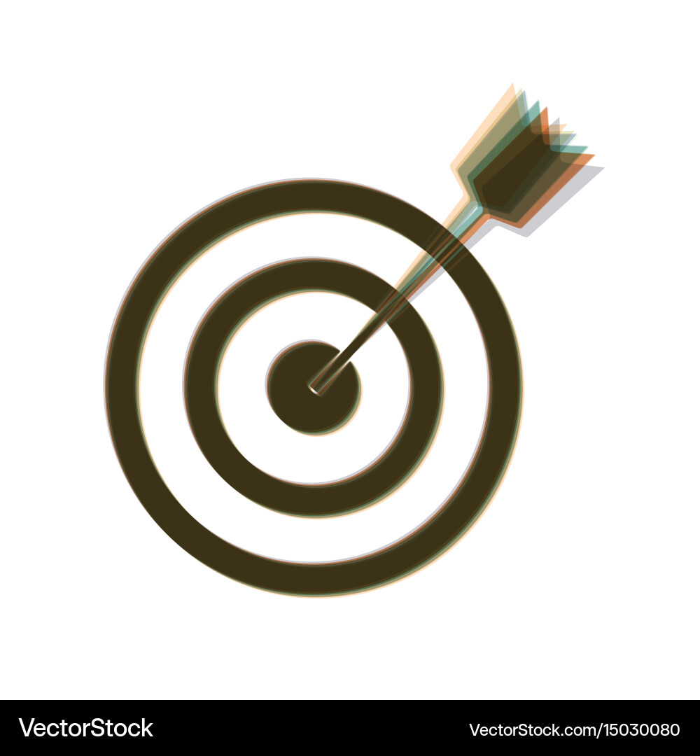 Target with dart colorful icon shaked Royalty Free Vector