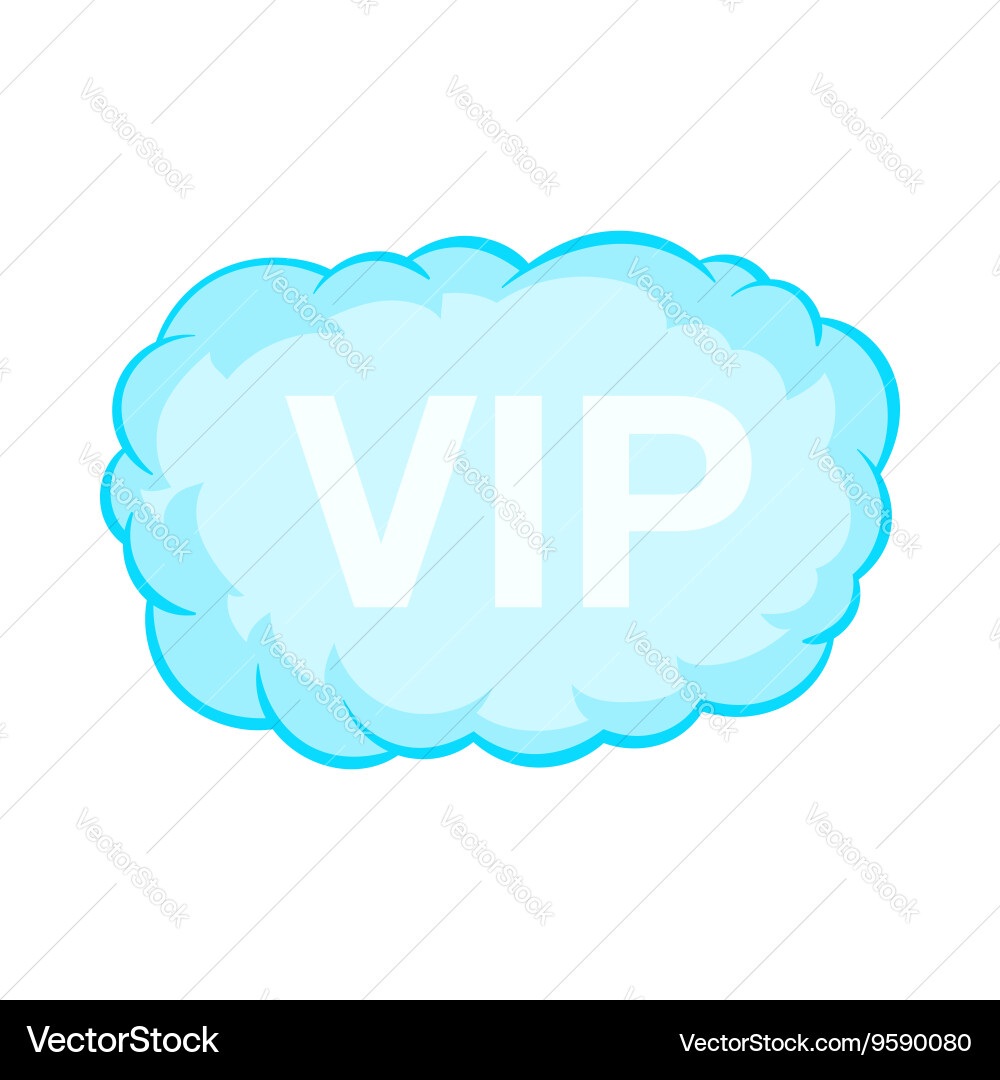 Vip word in a cloud icon cartoon style Royalty Free Vector