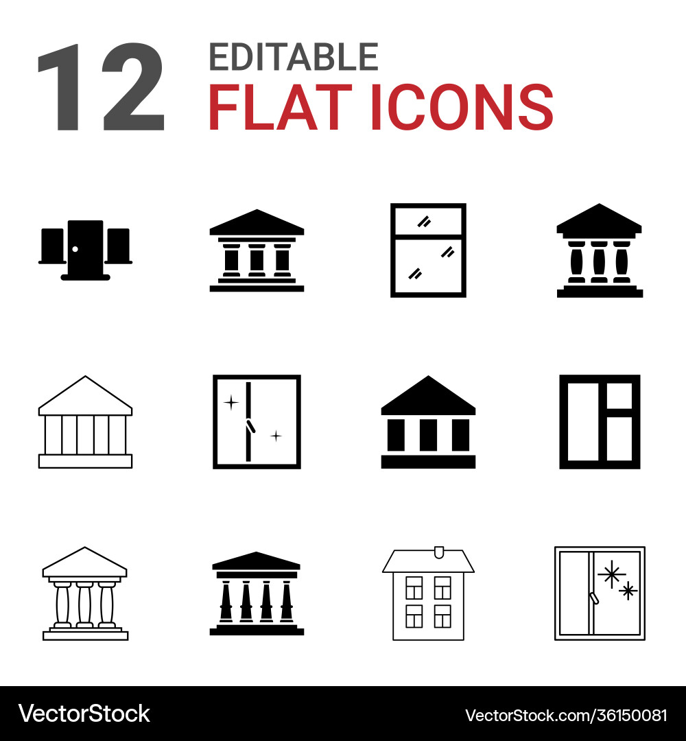 12 architectural icons Royalty Free Vector Image