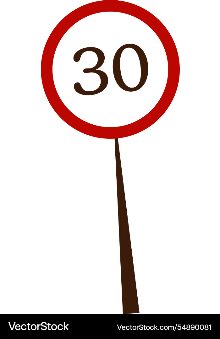 30 speed limit road sign Royalty Free Vector Image
