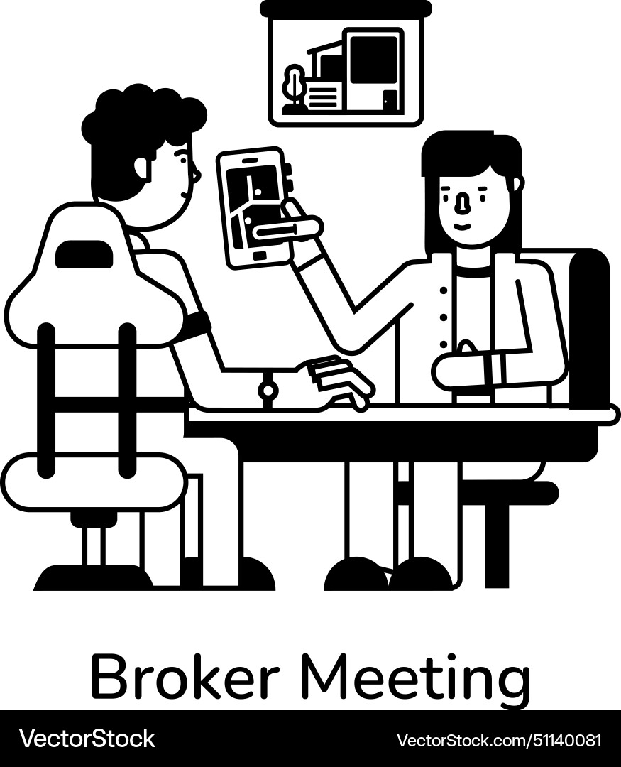 Broker meeting Royalty Free Vector Image - VectorStock