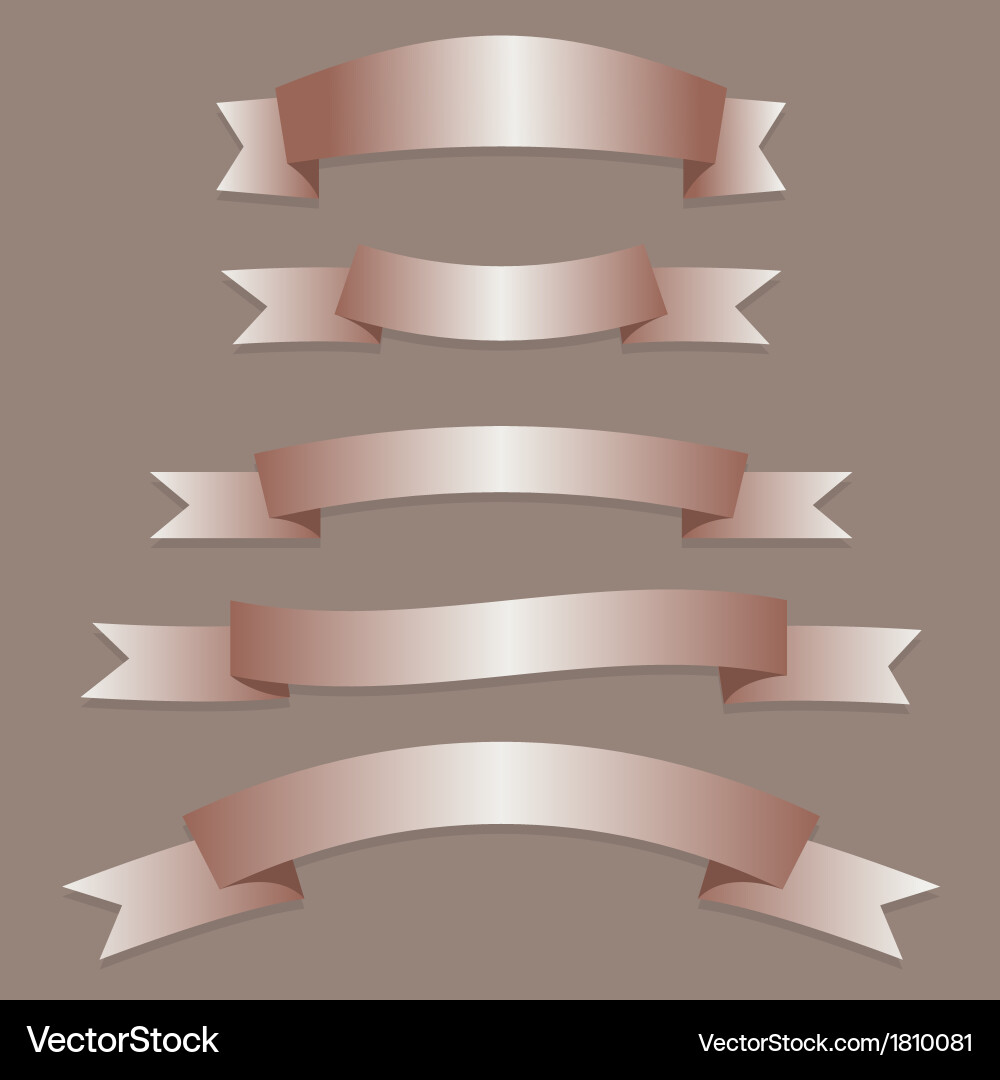 Bronze Ribbon Set Royalty Free Vector Image - VectorStock