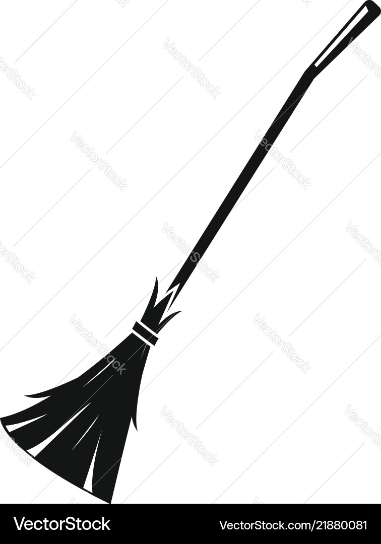 Broom icon simple style Royalty Free Vector Image