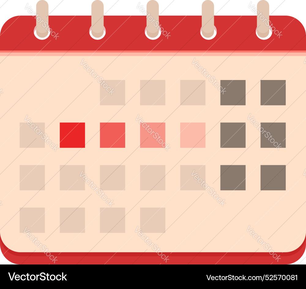 Calendar showing important appointment dates Vector Image