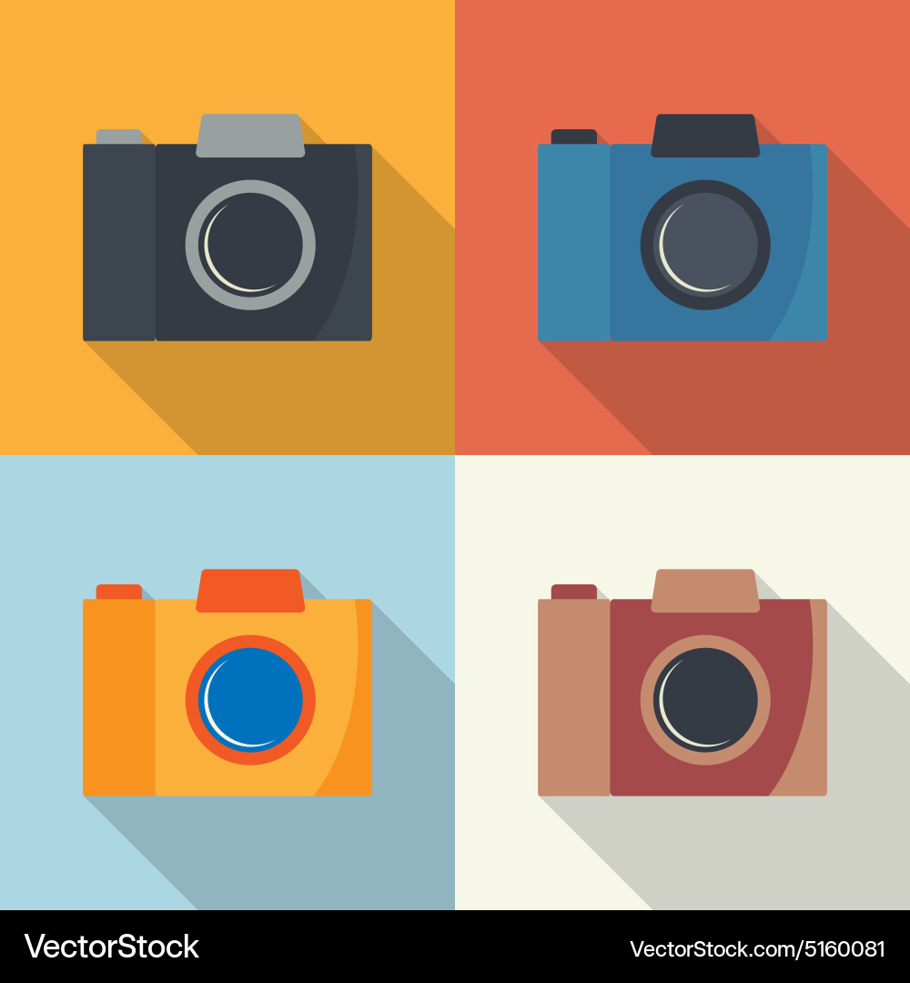 Camera icon set Royalty Free Vector Image - VectorStock