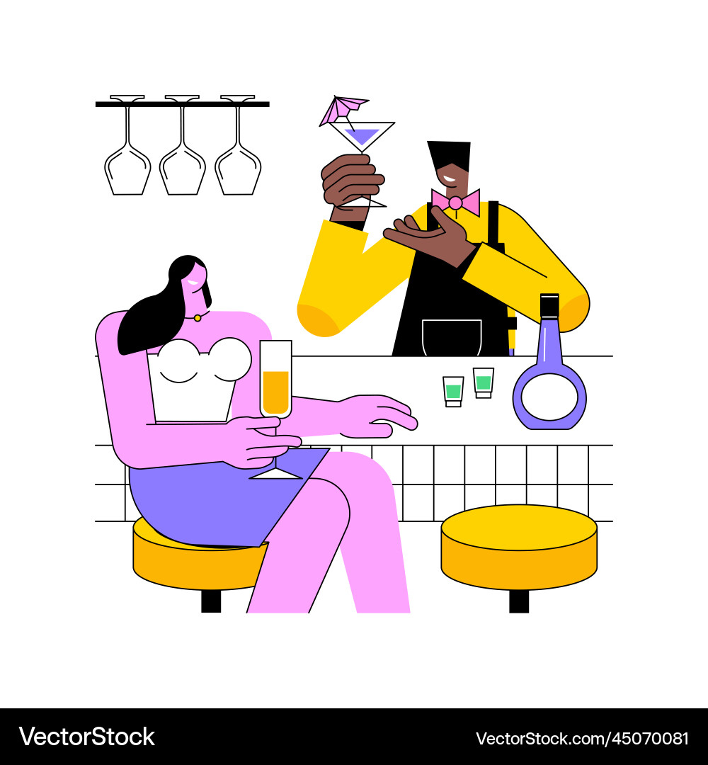 Chatting with bartender isolated cartoon Vector Image
