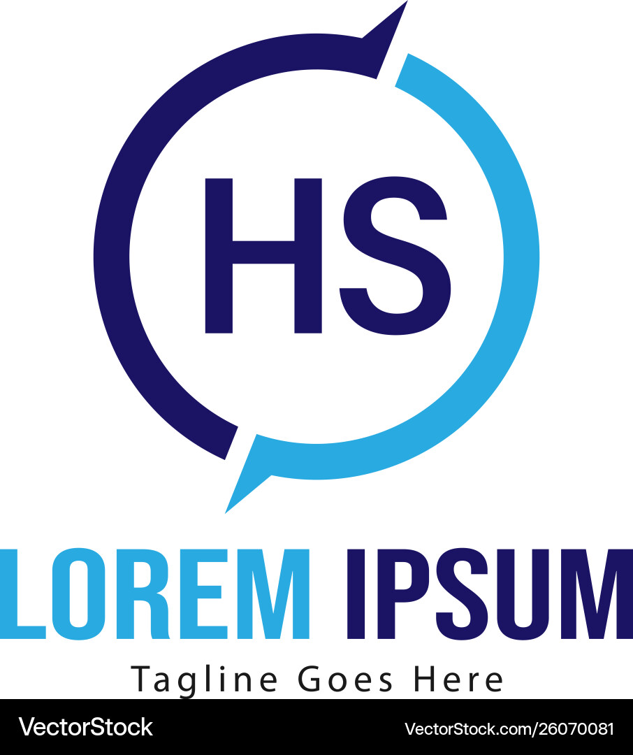 Initial hs logo template with modern frame Vector Image