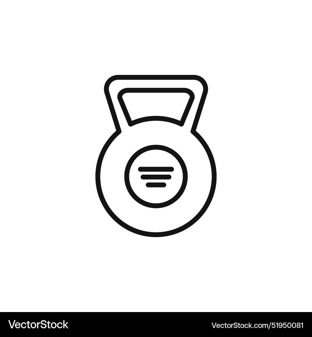 Kettlebell logo sign outline Royalty Free Vector Image