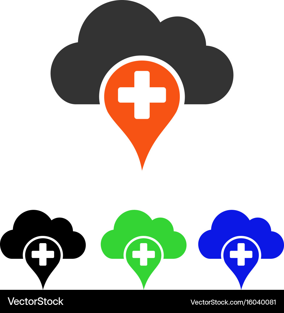 Medical cloud flat icon Royalty Free Vector Image
