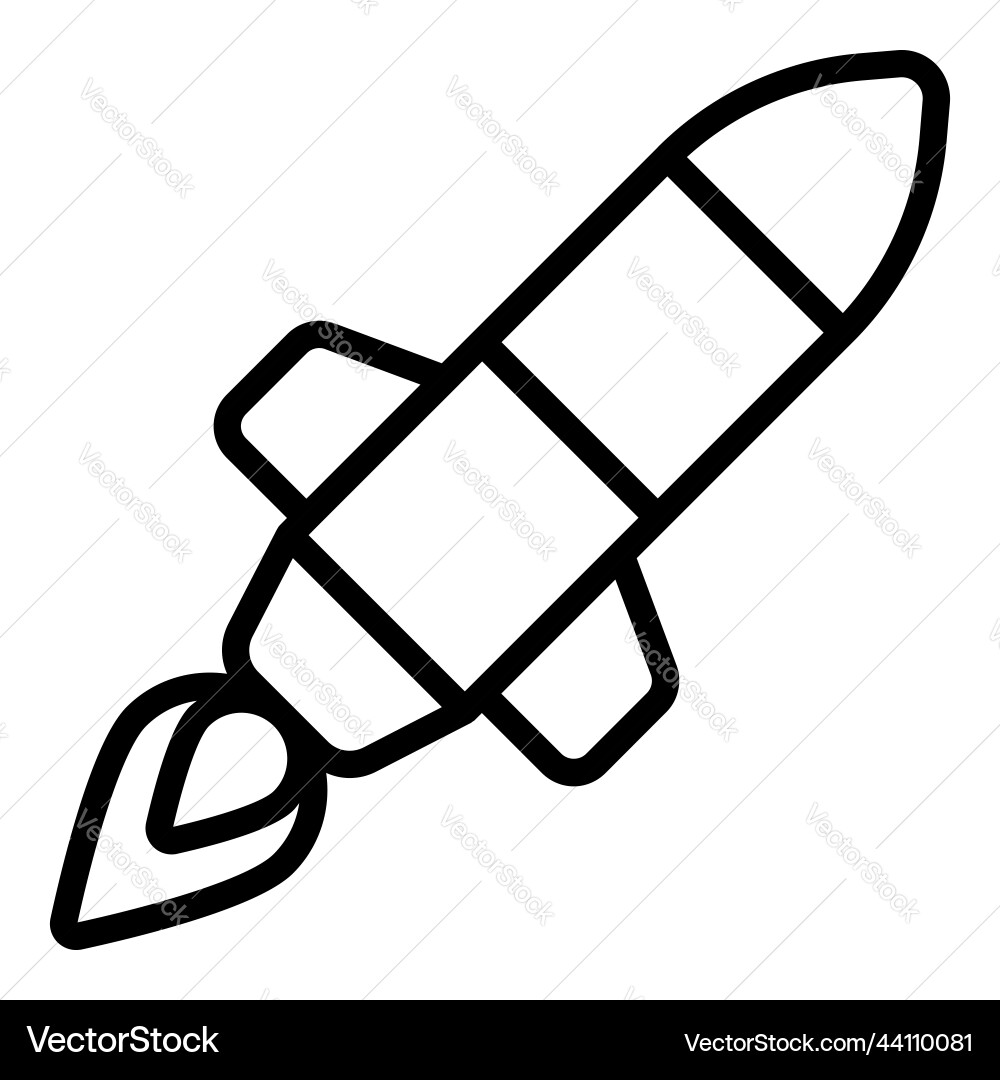 Missile icon line isolated Royalty Free Vector Image