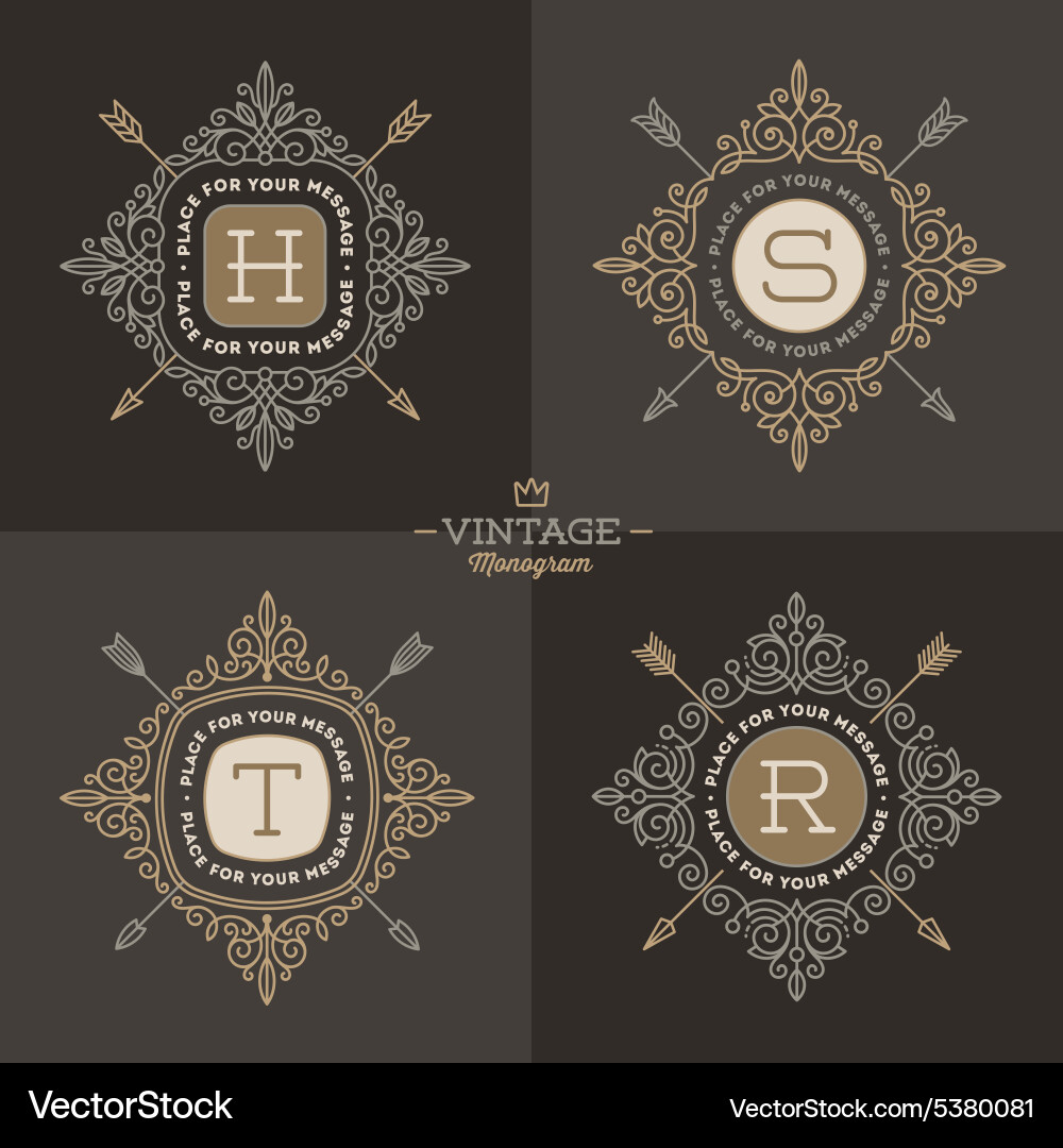 Monogram logo set Royalty Free Vector Image - VectorStock